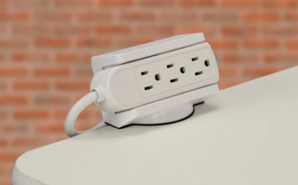 Streamline Your Workspace with AnthroDesk's Clamp-On Power Bar Holder