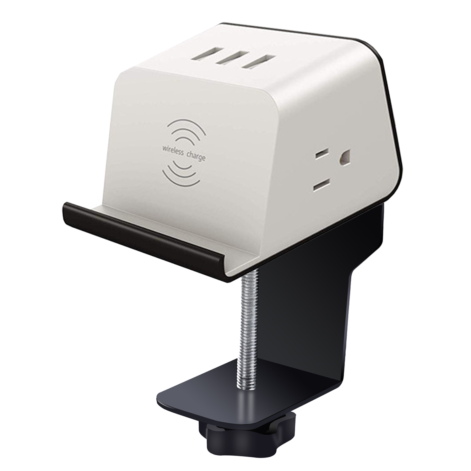 AnthroDesk Clamp-on Wireless Charger Power Socket
