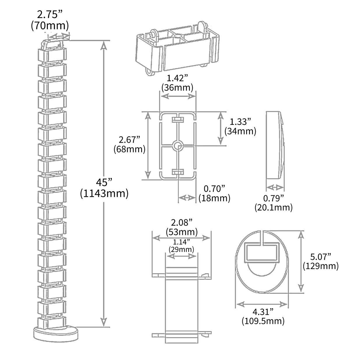 Cable Management Spine – AnthroDesk