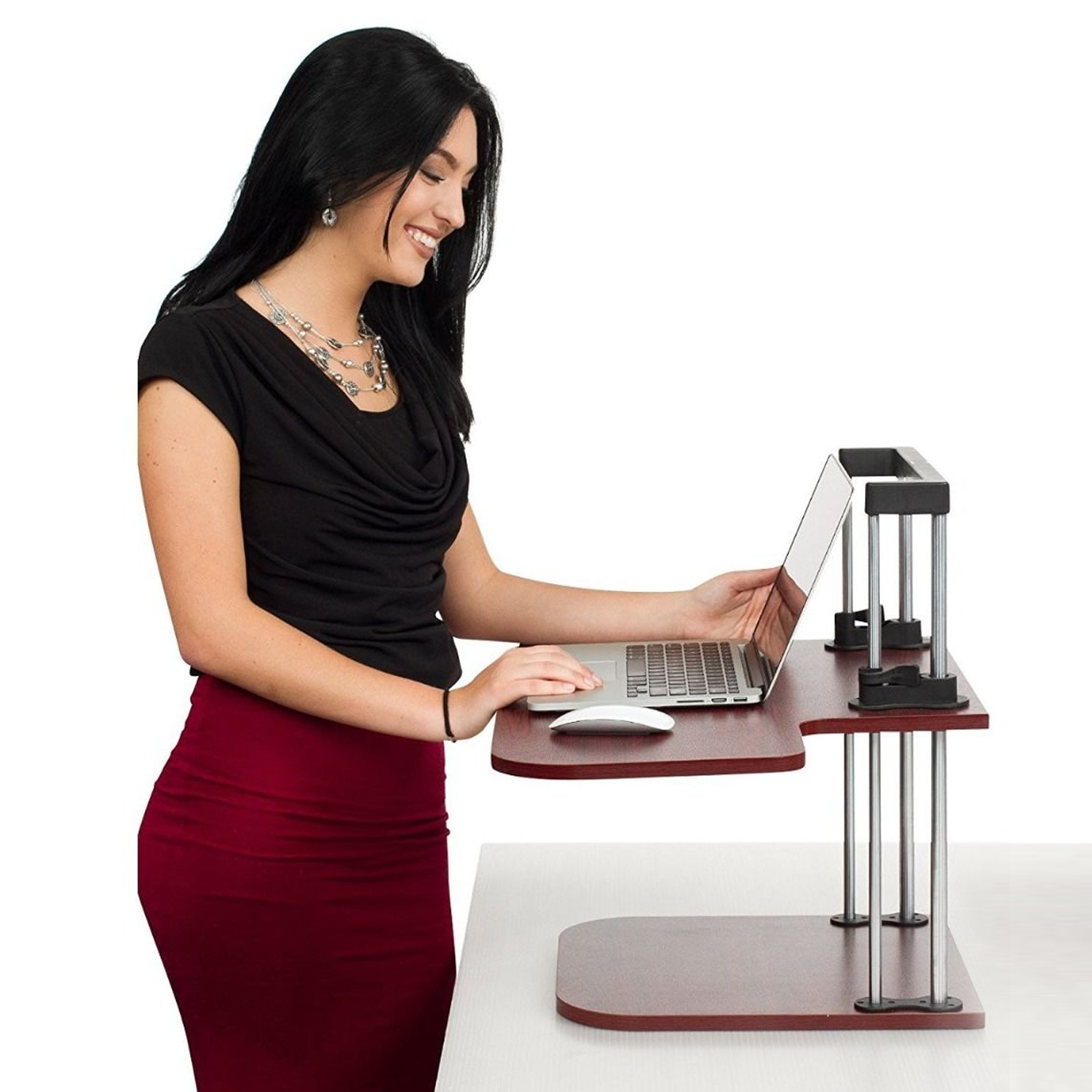 Sliding Standing Desk Converter (Cherry) – AnthroDesk